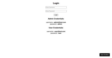 Role Based Login Codesandbox