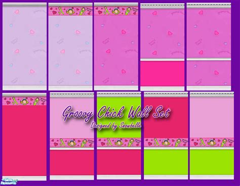 The Sims Resource Groovy Chick Wall Set