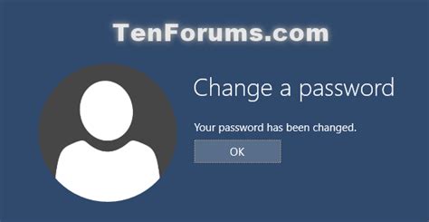 Change Password Of Account In Windows 10 Windows 10 Tutorials