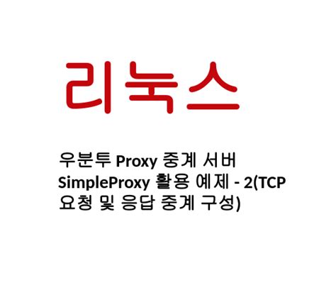 Linuxubuntu 리눅스 우분투 Proxy 중계 서버 Simpleproxy 활용 예제 2tcp 요청 및 응답 중계 구성