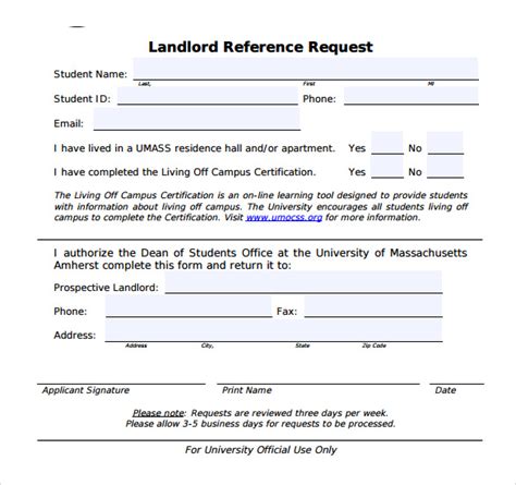 Free 9 Sample Landlord Reference Templates In Pdf Ms Word