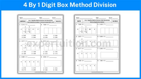 The Box Method Division A Visual Method For Long Division ExperTuition