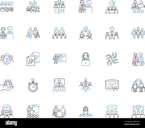 Administrative Assembly Line Icons Collection Governance Leadership Decision Making