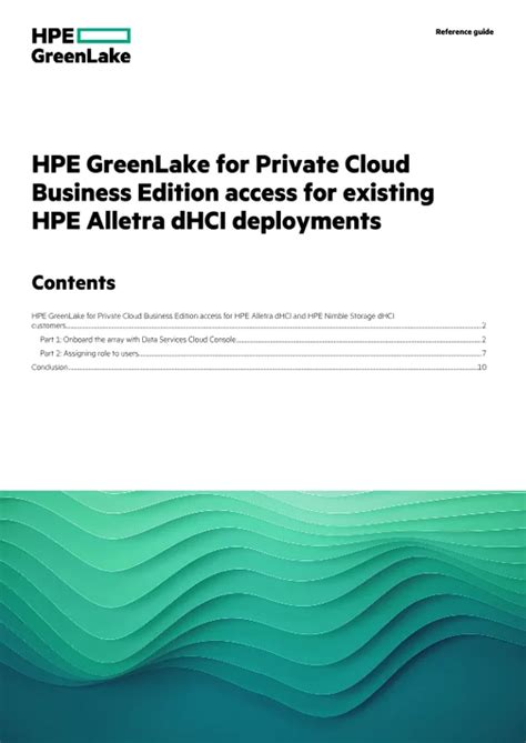 Hpe Greenlake For Private Cloud Business Edition Access For Existing Hpe Alletra Dhci Deployments