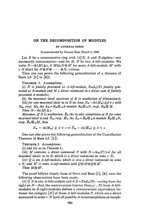 PDF On The Decomposition Of Modules