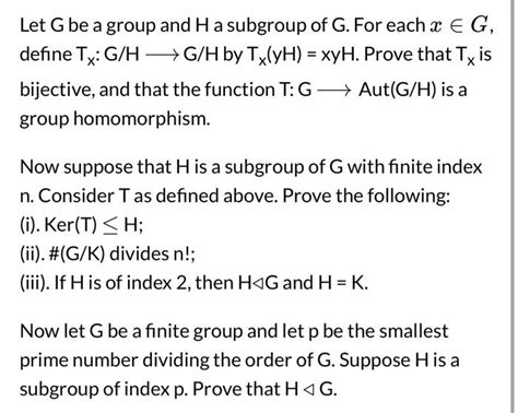 Solved Let G Be A Group And H A Subgroup Of G For Each XG Chegg Com