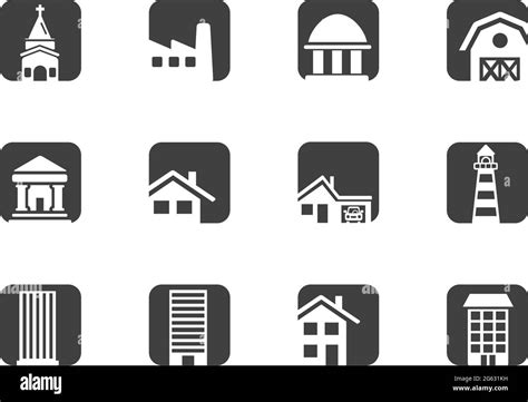 Building Symbols Icon Set Stock Vector Image And Art Alamy
