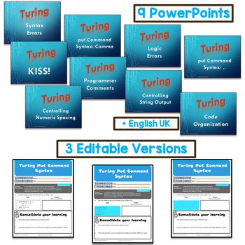 Turing Put Command Syntax Editable Resource Package By Computer Corner