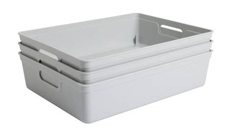 Buy Argos Home 3 X 6l Storage Boxes Grey Plastic Storage Boxes And Drawers Argos