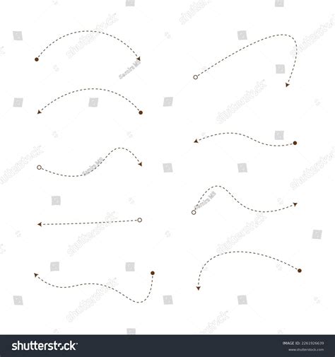Set Dashed Line Arrows Stock Vector Royalty Free Shutterstock