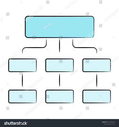 Blue Process Diagram Hierarchy Chart Presentation Stock Vector Royalty Free 1345186466