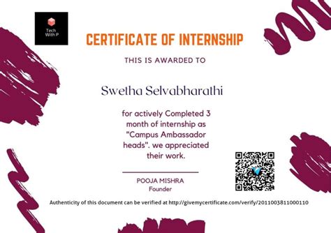 Swetha Selvabharathi On Linkedin Campusambassador Internship