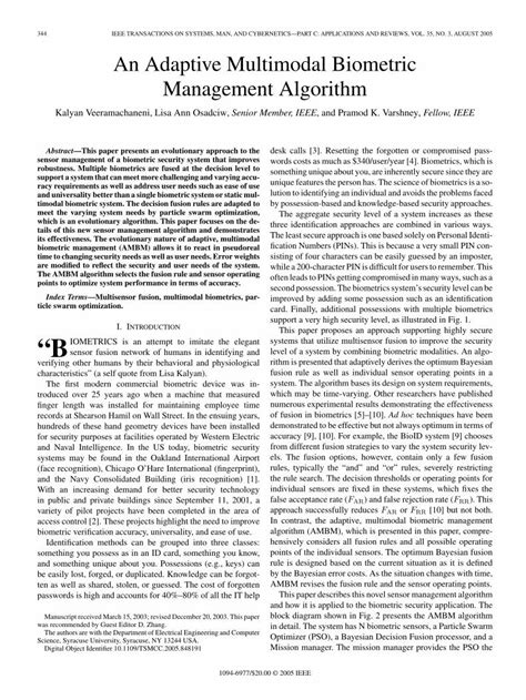 pdf an adaptive multimodal biometric management algorithm dokumen tips