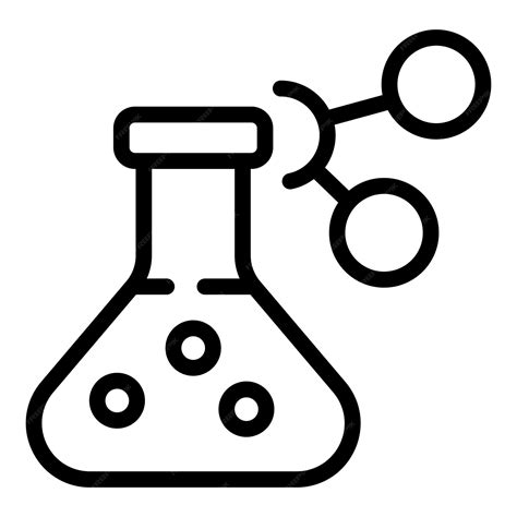 Premium Vector Nano Molecule Flask Icon Outline Nano Molecule Flask