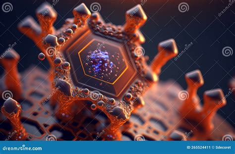 Microscopik View Of A Nanorobot Futuristic Concept Of Nanoid Robotics