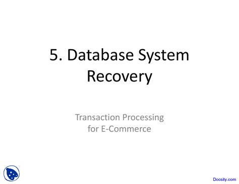 Database System Recovery E Commerce Lecture Slides Docsity