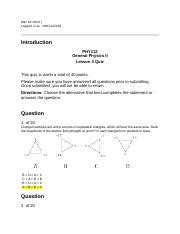 PHY Quiz Lesson Docx Mar Logged In As HAY Introduction PHY General