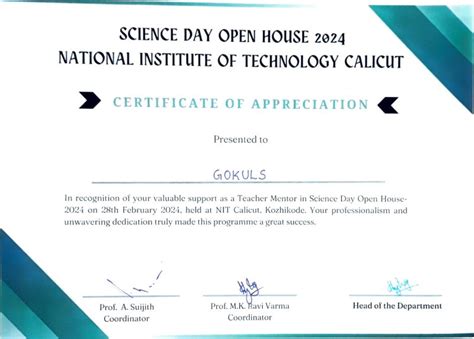 Gokul S On Linkedin Scienceday Nitc Leadership