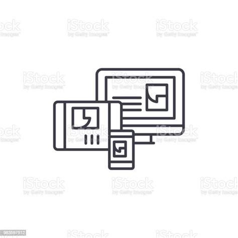 웹사이트 적응 선형 아이콘 개념입니다 웹사이트 적응 선 벡터 기호 상징 그림 개념에 대한 스톡 벡터 아트 및 기타 이미지 개념 개발 건설 현장 Istock
