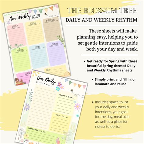 Daily And Weekly Rhythm Planning Display Sheets Payhip
