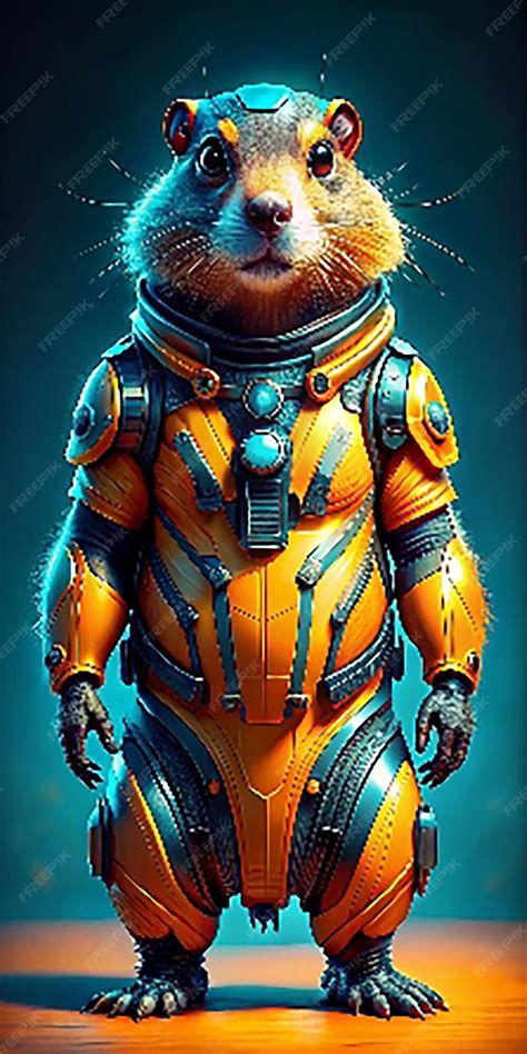 Cool Gopher In Cyber Costume Hyper Realistic High Detailization