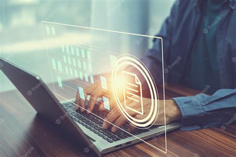 Premium Photo Document Management Concept Businessman Using Computer