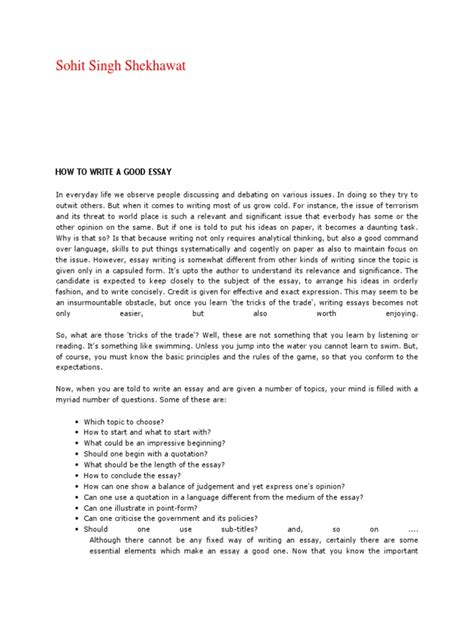 Eassy Writing Pdf Brainstorming Essays