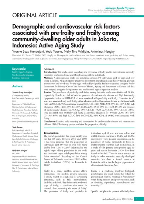Pdf Demographic And Cardiovascular Risk Factors Associated With Pre