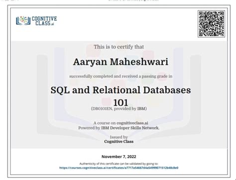 Aaryan Maheshwari On Linkedin Connections Sql Certificate