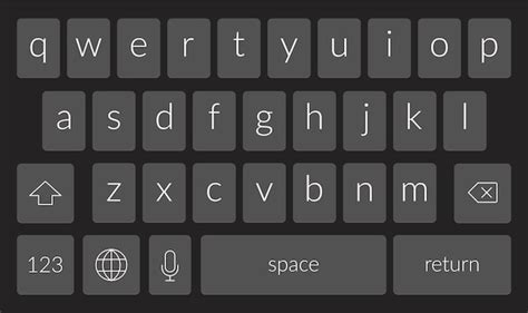 휴대 전화 키보드 템플릿 쿼티 스마트폰 벡터 키패드 디지털 Ui 화면 터치 스크린 글꼴 프리미엄 벡터