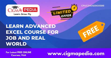 learn advanced excel course for job and real world free udemy course