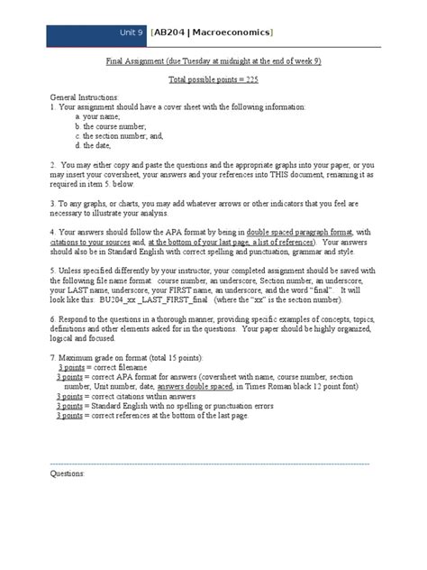 Ab204 Final Assignment Pdf Economic Equilibrium Aggregate Demand