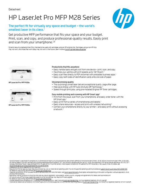 Hp Lj Pro M28 Datasheet Pdf Printer Computing Office Equipment
