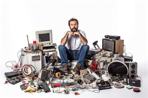 Premium Photo Man Fixing Things On White Background