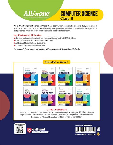 All In One Computer Science Class 11th Based On Latest Ncert For Cbse