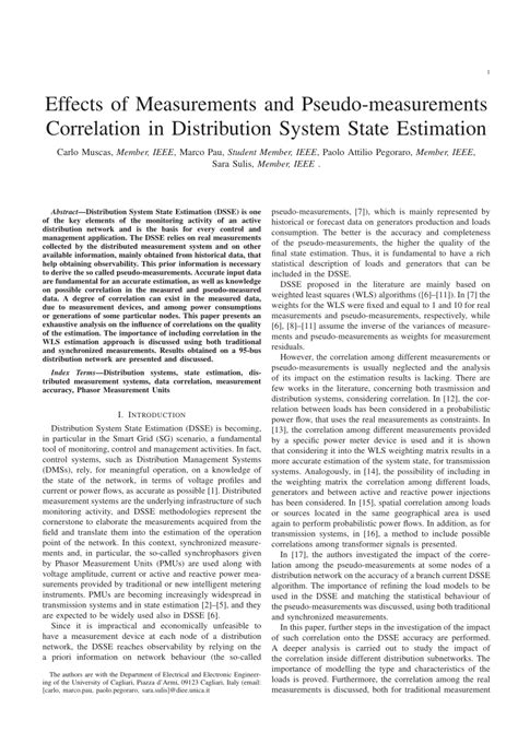 pdf effects of measurements and pseudomeasurements correlation in
