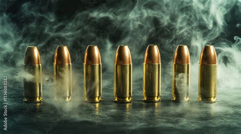 Flying Bullets With Smoke Traces From Gun Shot Vector Realistic Set Of Bullets Different