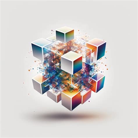 Premium Photo Abstract 3d Colorful Cube Explosion