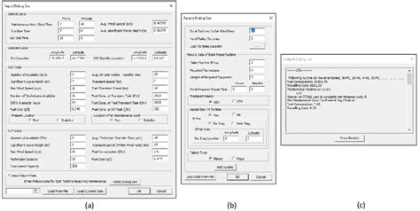 Input And Output Dialog Boxes Of The Framework A Climate And Vessel