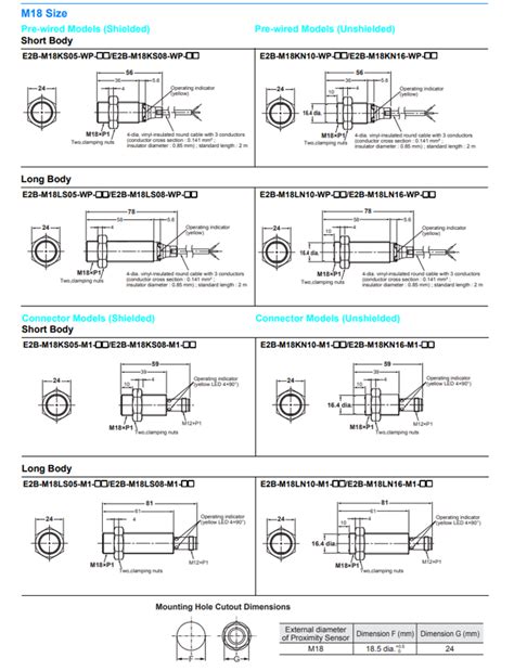 E2b M18ls05 Wp B1 2m Cảm Biến Tiệm Cận Omron E2b 24v 5mm