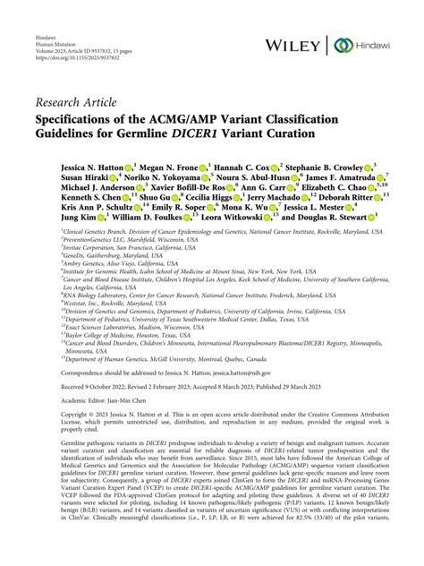 Pdf Specifications Of The Acmg Amp Variant Classification Guidelines For Germline Dicer1