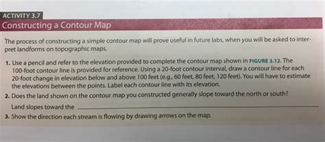 Solved ACTIVITY 3 7 Constructing A Contour Map The Process Chegg Com