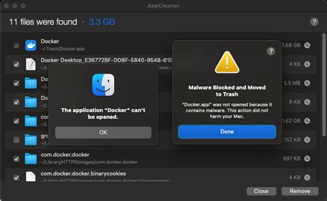 Malware Blocked “com Docker Vmnetd” Was Not Opened Because It Contains