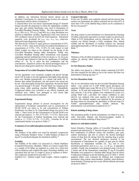 Formulation Development And Evaluation Of Carvedilol Phosphate Gastro Retentive Floating Tablets