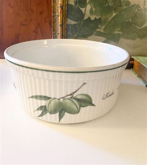 Vintage Apilco France Souffle Bowl Elysian Garden Pattern French