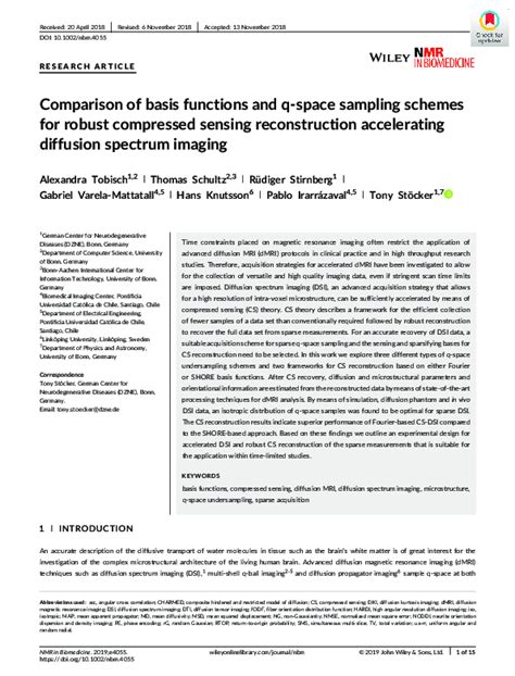 Pdf Comparison Of Basis Functions And Q Space Sampling Schemes For Robust Compressed Sensing