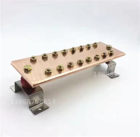 3x30 Red Copper Grounding Busbar Grounding Copper Bar Grounding Busbar