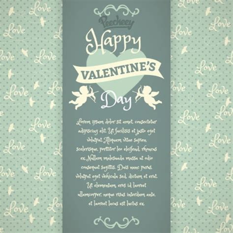 발렌타인 데이 빈티지 인사말 카드 Ai Uidownload
