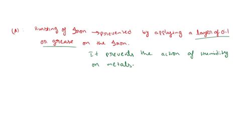 Solved Assertion A Corrosion Of Iron Rusting Can Be Prevented By Applying A Layer Of Oil