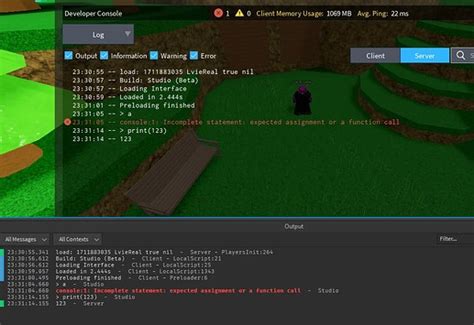Developer Console Does Not Execute Code In Command Line Studio Bugs Developer Forum Roblox